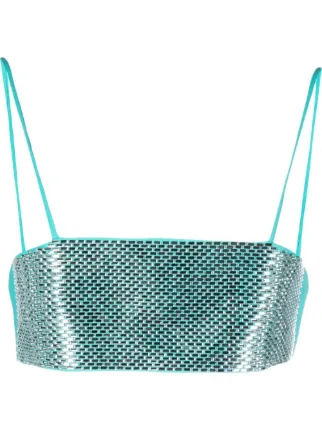 Giuseppe Di Morabito crystal-embellished Cropped Top | Blue | FARFETCH