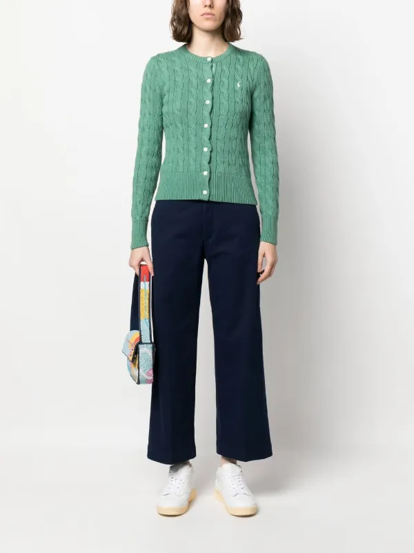 Polo Ralph Lauren wide leg Cropped Chinos Blue FARFETCH IE
