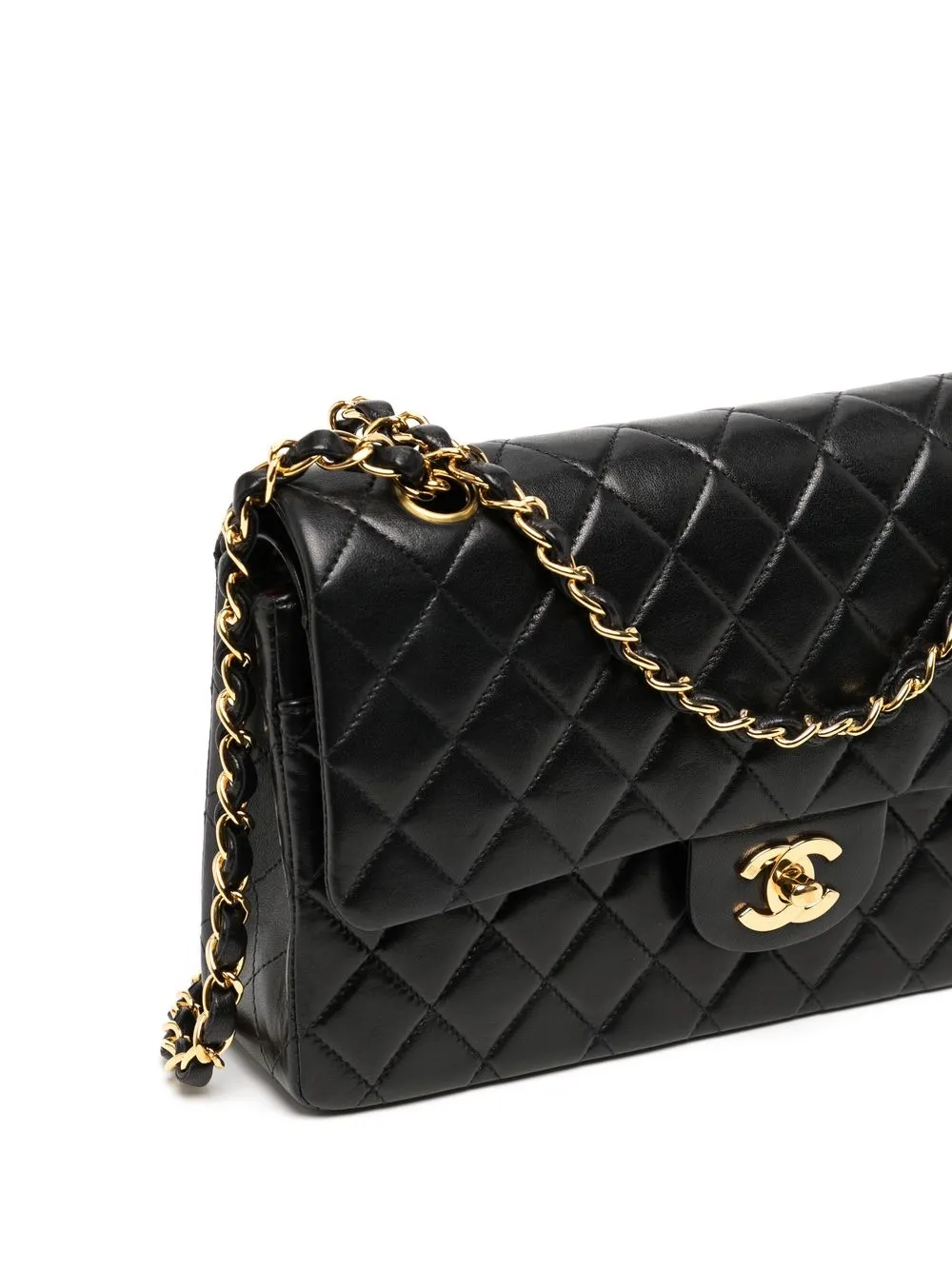 Pre-owned Chanel 2000 Medium Double Flap Shoulder Bag In Black | ModeSens