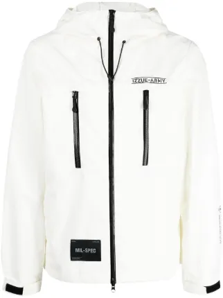 Izzue logo-print Hooded Jacket | White | FARFETCH AO