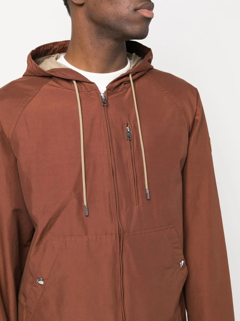 Woolrich Lobster zip-up Hooded Jacket | Brown | FARFETCH UK