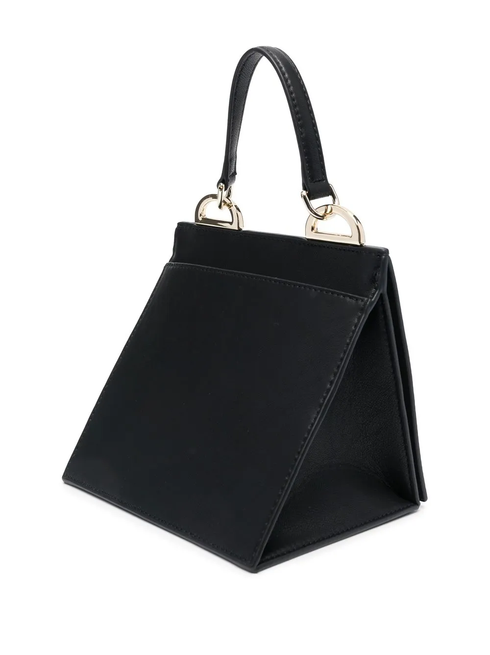 Furla Triangle Leather Tote Bag In Black | ModeSens