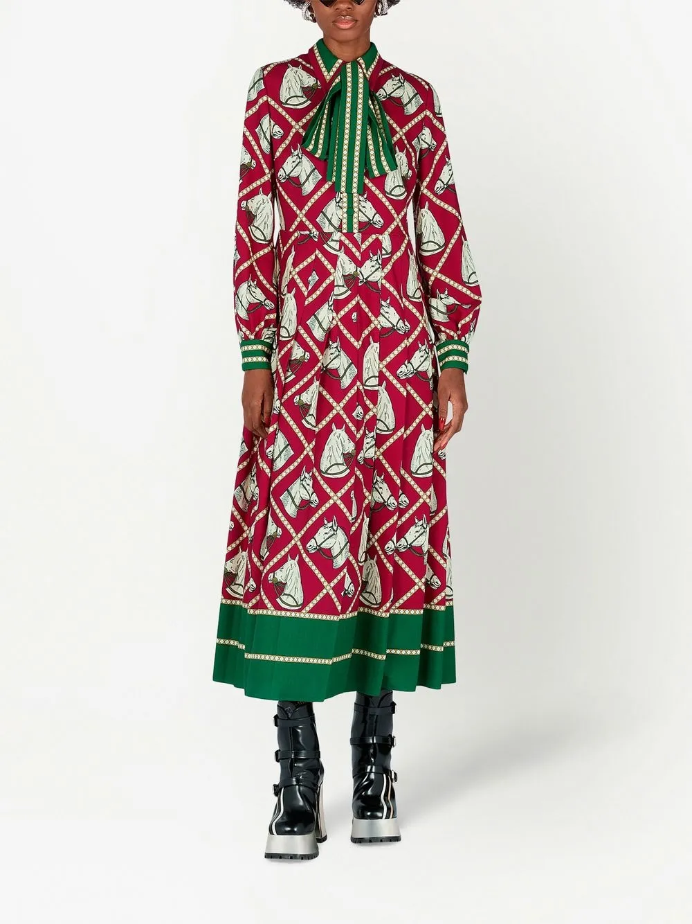 Gucci equestrian-print Wool Shirtdress - Farfetch