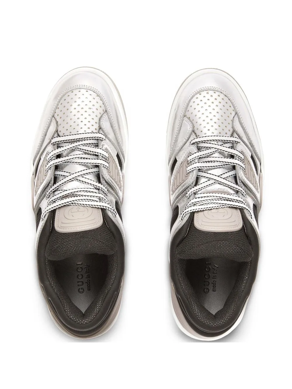 Gucci Basket metallic-leather Sneakers - Farfetch