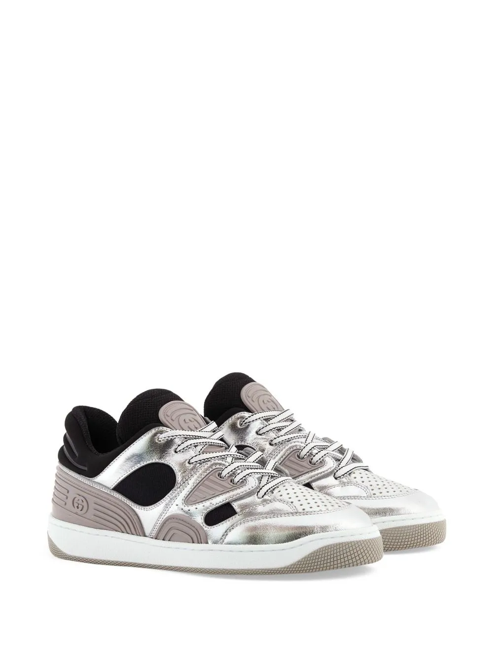 Gucci Basket metallic-leather Sneakers - Farfetch