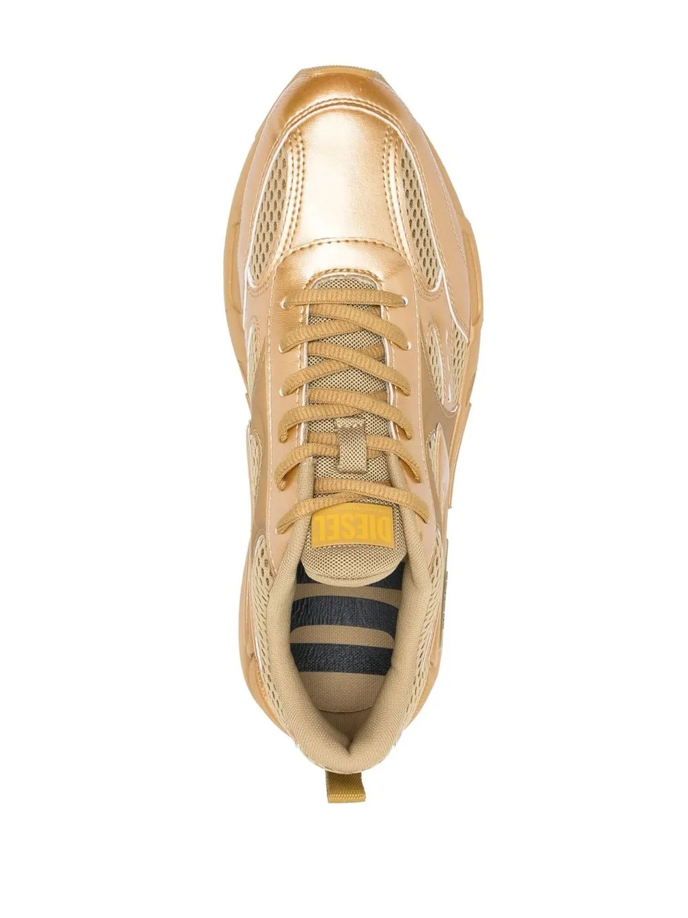 Diesel Mesh-panelled Low-yop Sneakers In Gold | ModeSens