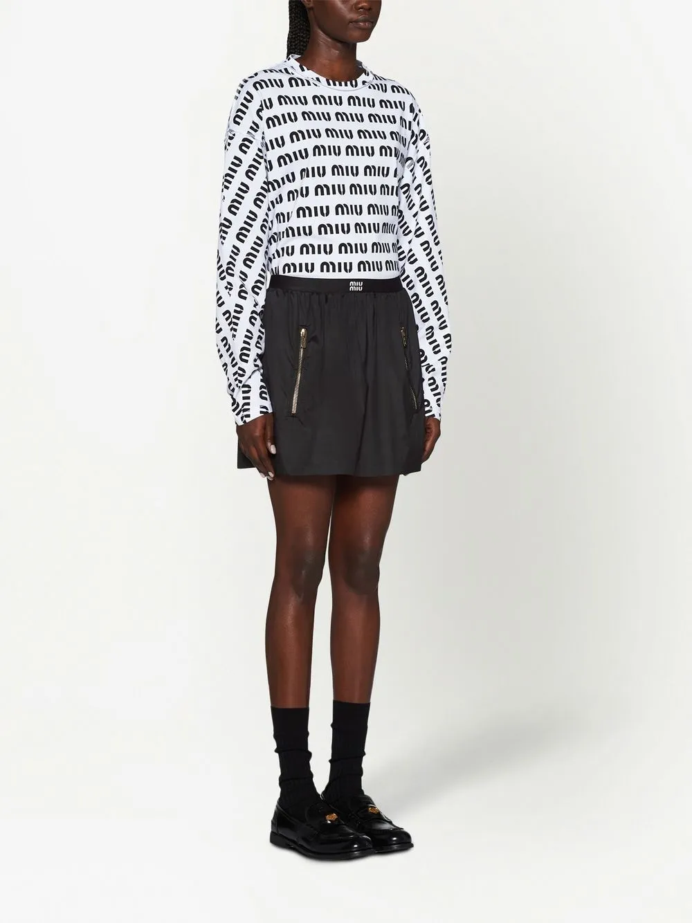 Miu Miu logo-print Cotton T-Shirt - Farfetch