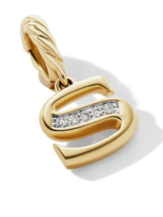 David Yurman 18kt Yellow Gold Initial S Diamond Pendant - Farfetch