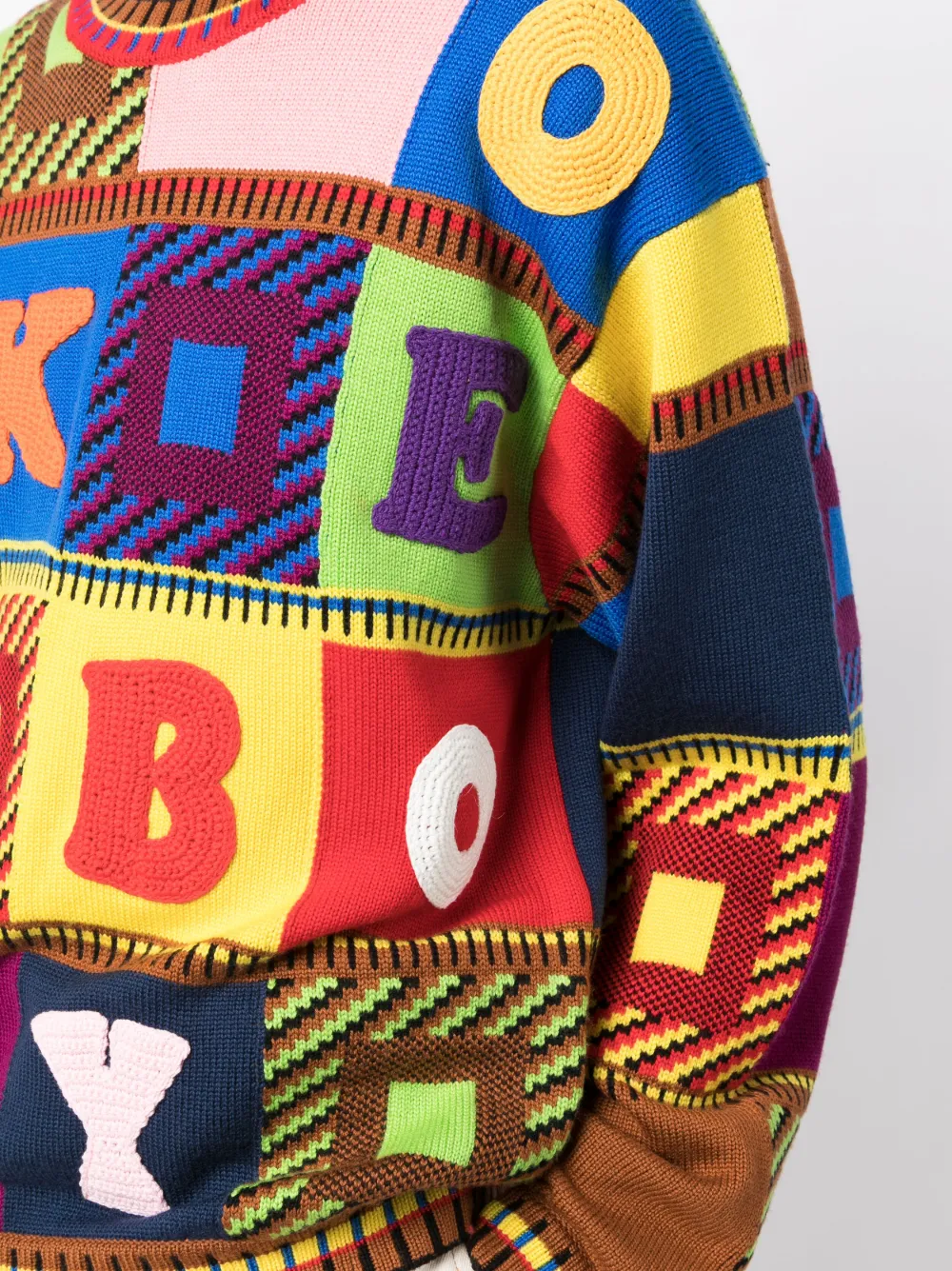 Kenzo crochet-detail Patchwork Jumper - Farfetch