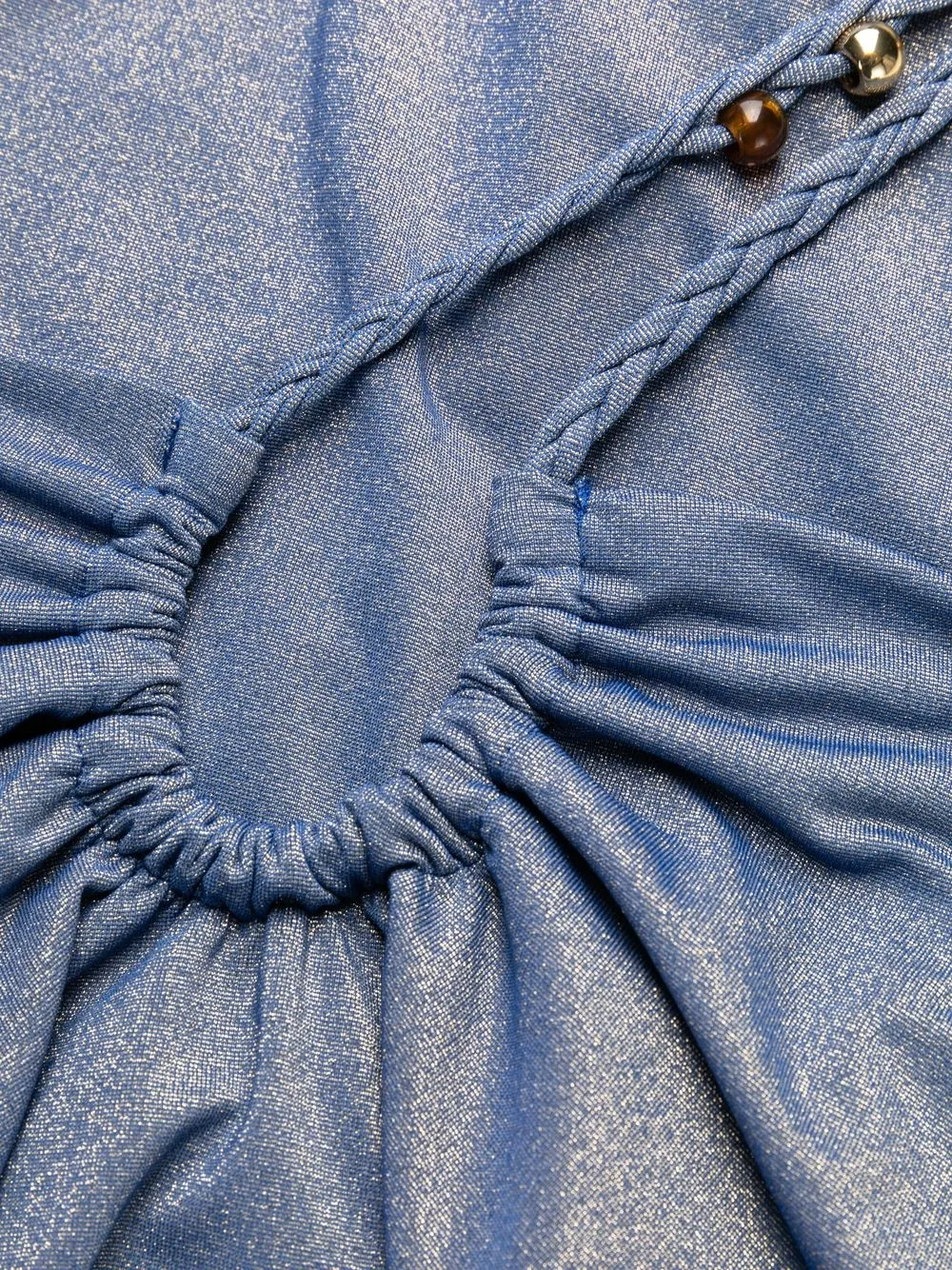 Wolford Metallic Finish Halterneck Swimsuit In Blue | ModeSens