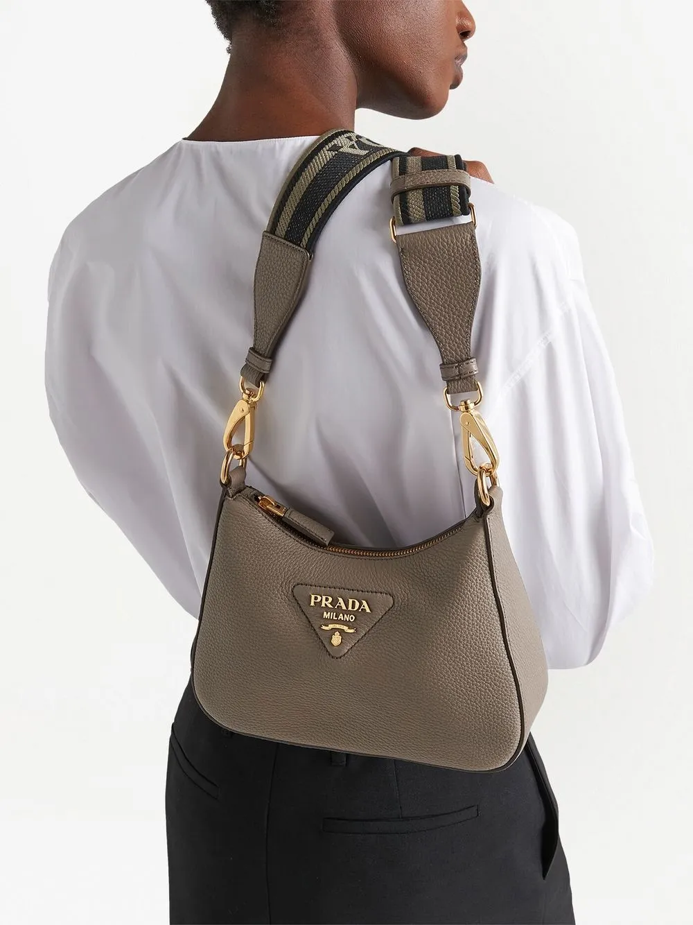 Prada logo-strap Shoulder Bag - Farfetch
