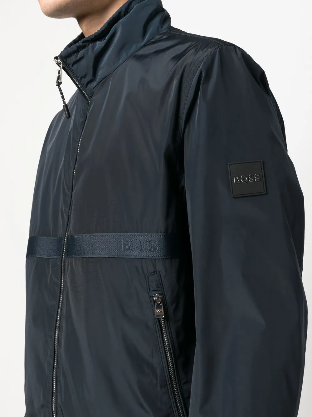 Hugo Boss Logo-patch Bomber Jacket In Blue | ModeSens