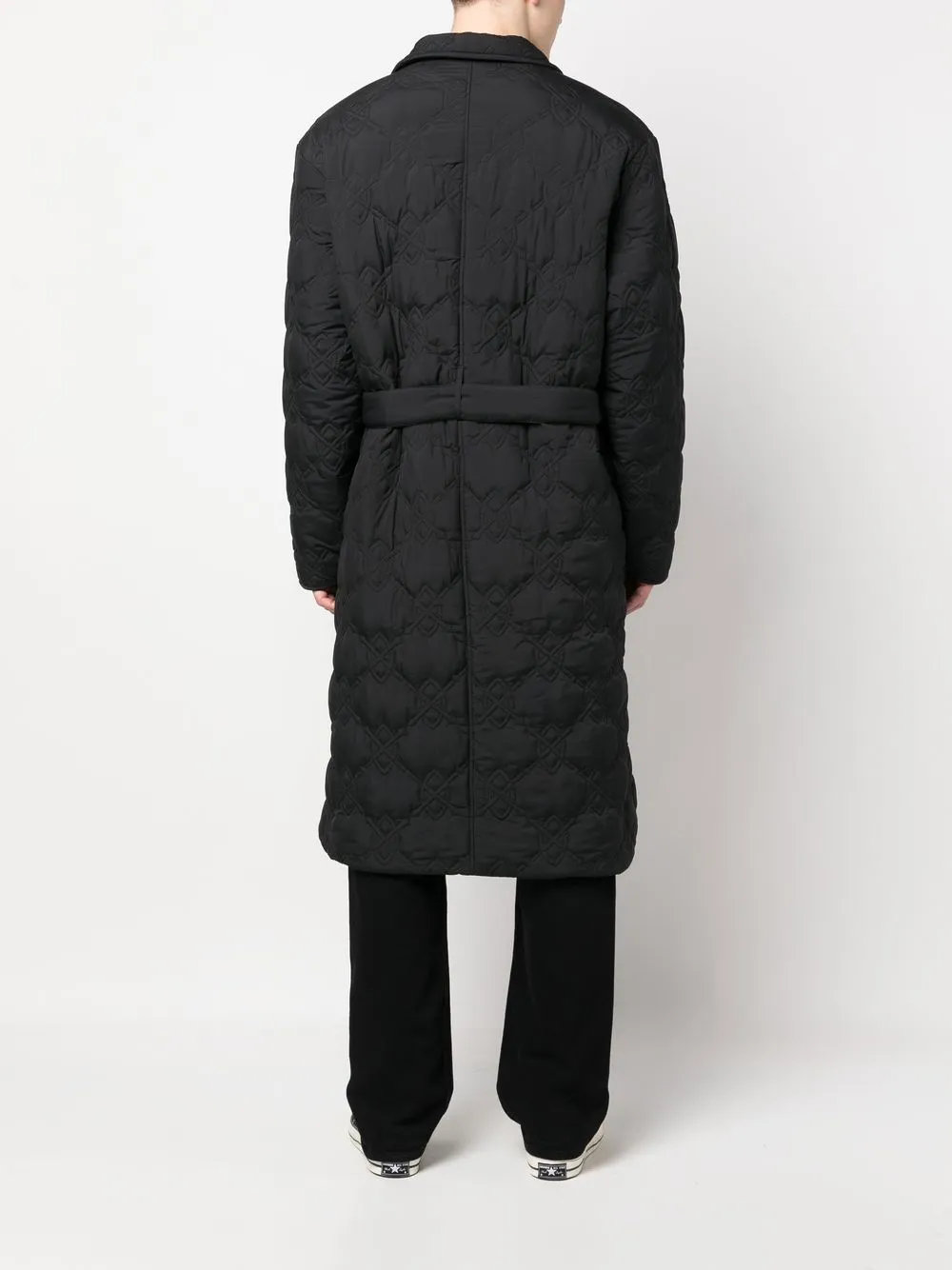 Daily Paper Double Breasted Quilted Coat In Black | ModeSens