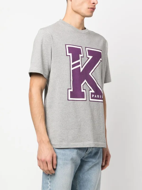 Kenzo Grey Logo Print T shirt Grey FARFETCH CA