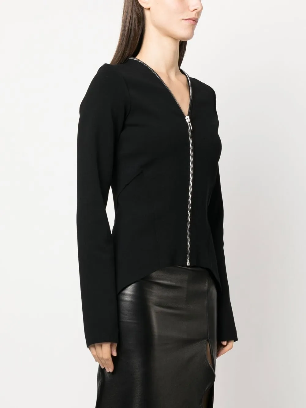 Rick Owens Asymmetric Ponte Jacket In Black | ModeSens