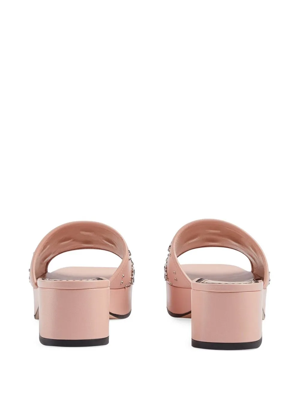 Gucci Interlocking G Block-heel Slides In Pink | ModeSens
