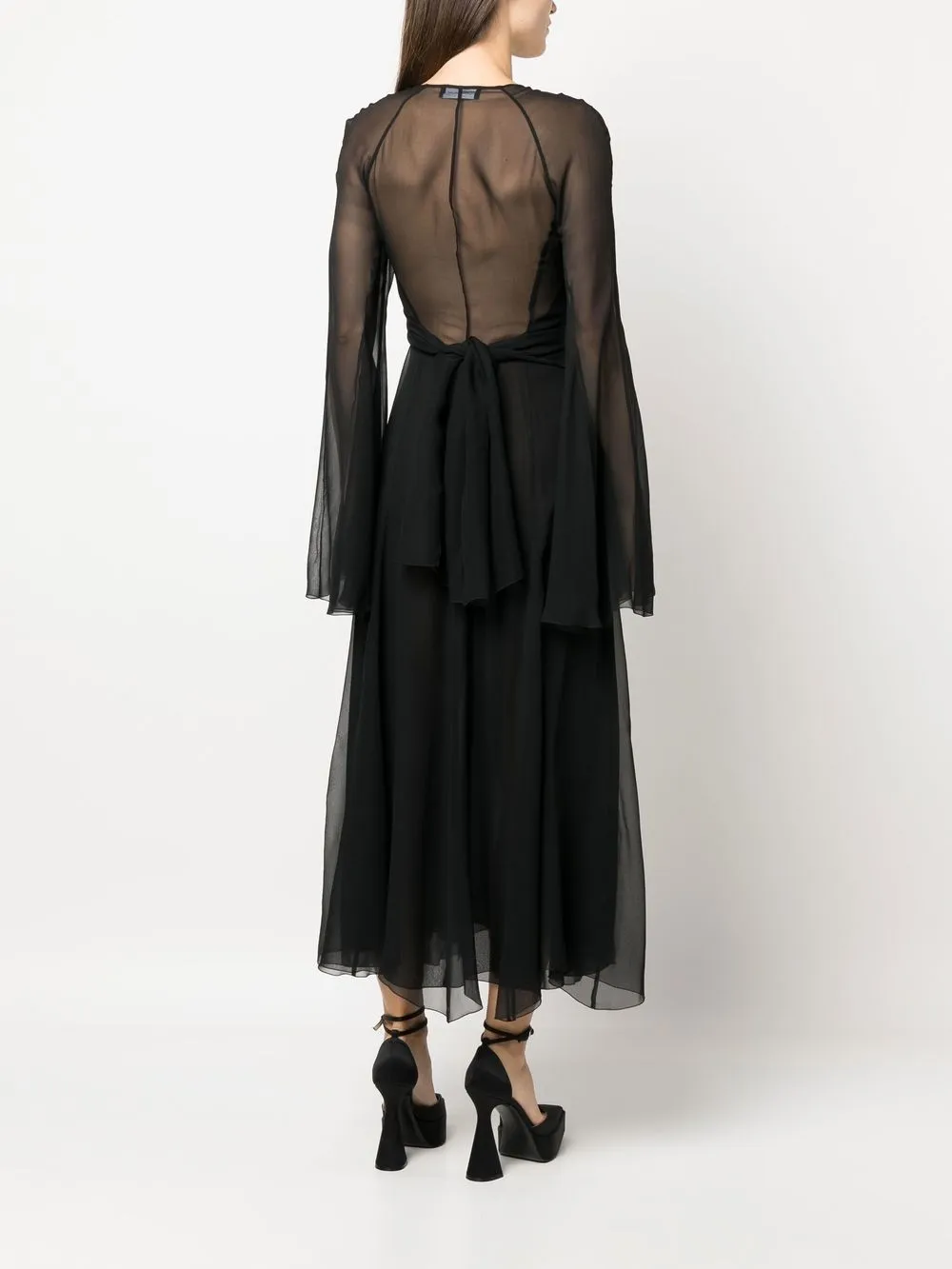 Blumarine semi-sheer Midi Dress - Farfetch