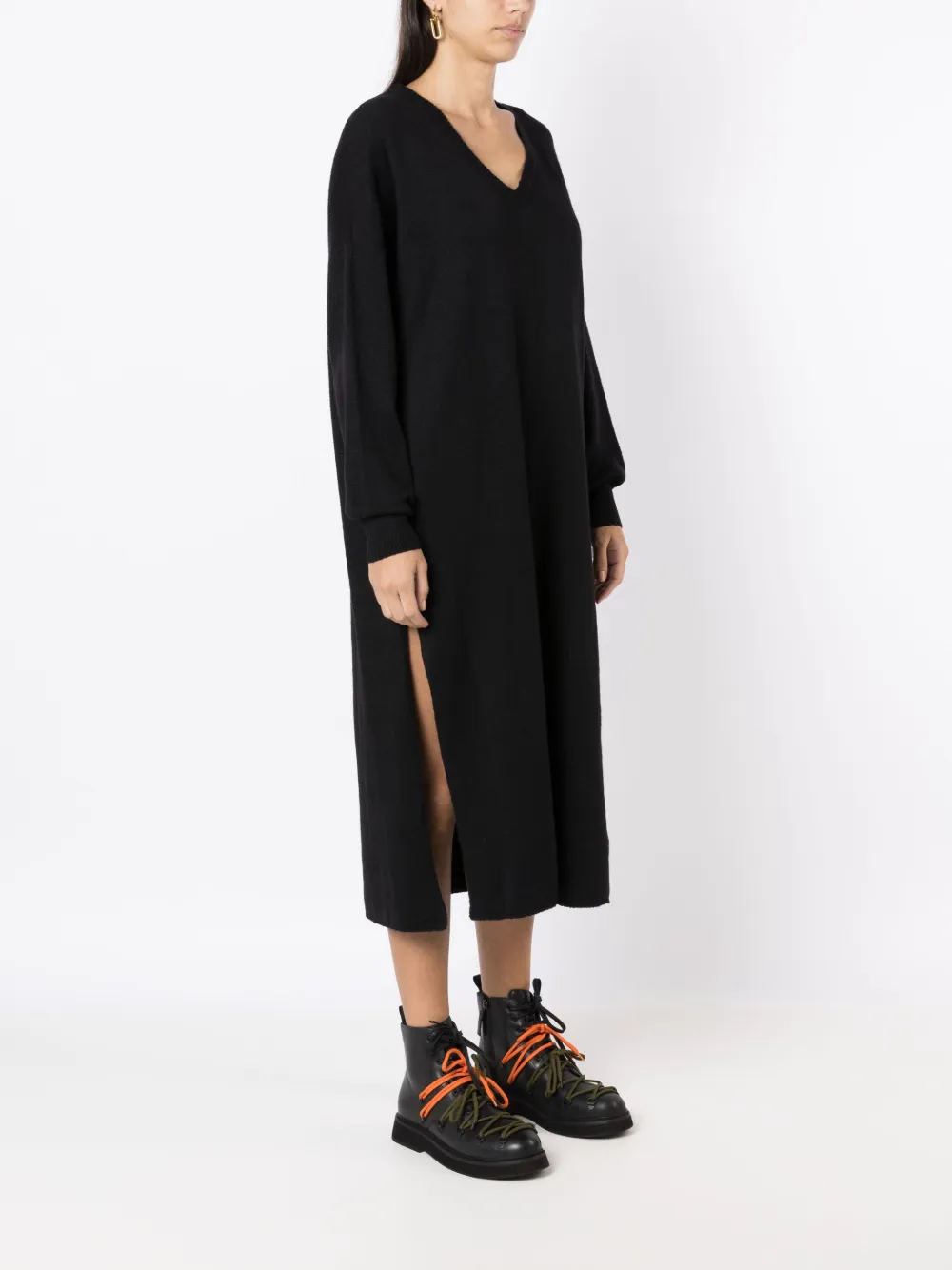 Osklen V Neck Long Sleeve Dress Black Farfetch