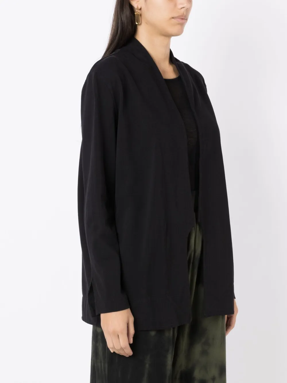 Osklen Collarless long-sleeve Coat | Black | FARFETCH