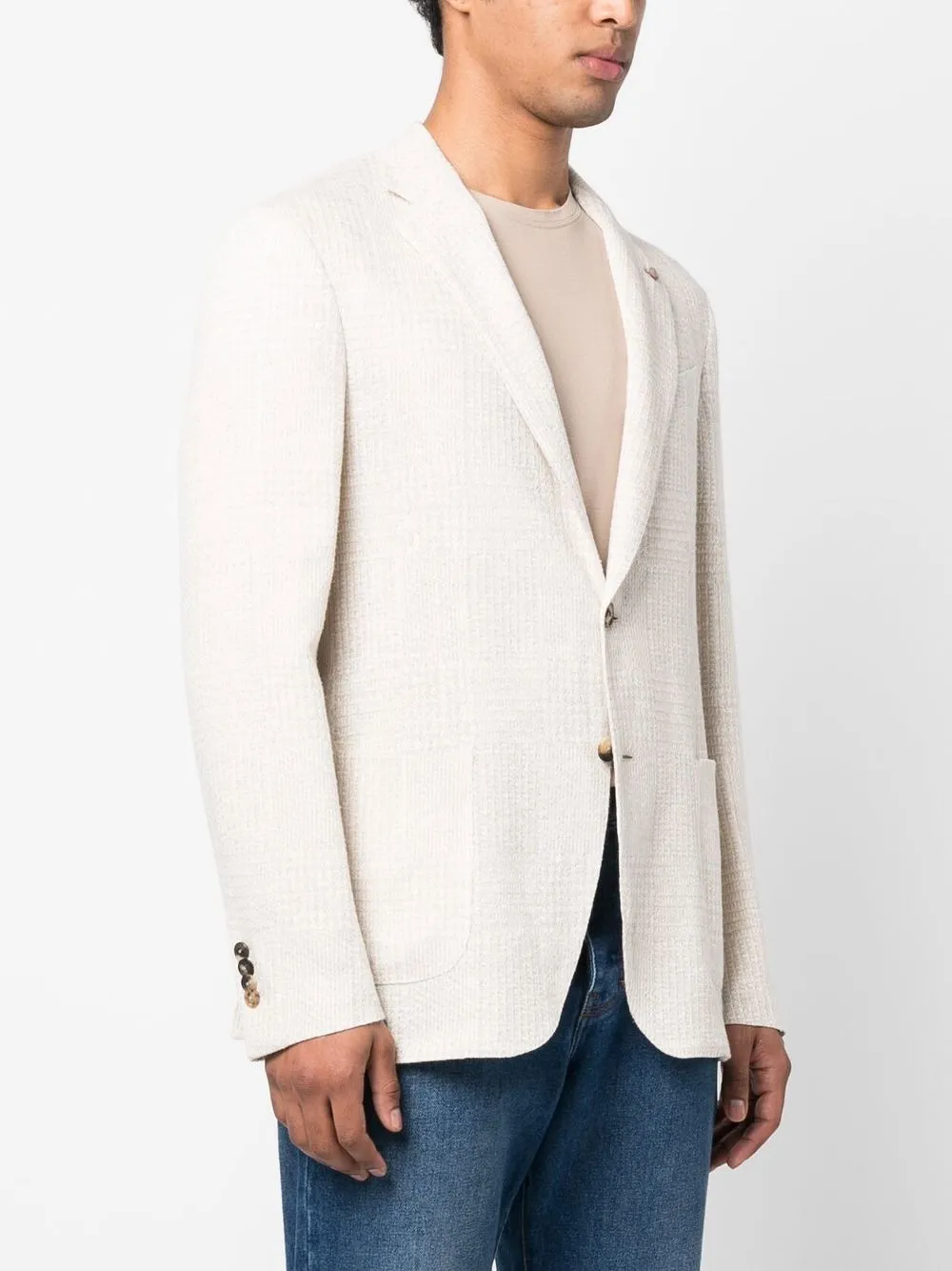 Lardini Checked single-breasted Blazer | Neutrals | FARFETCH