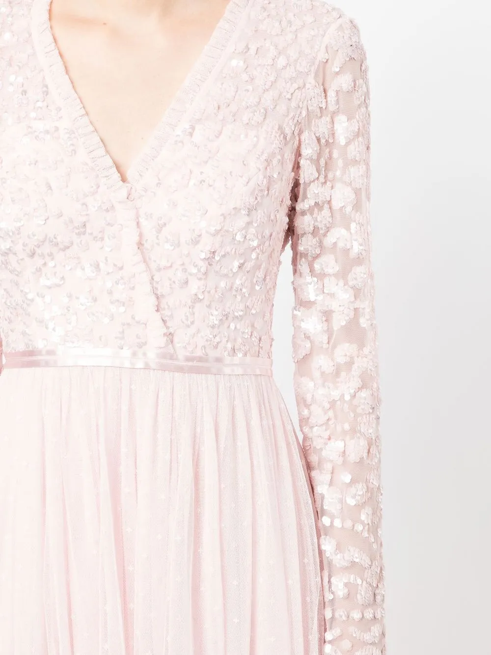 Needle & Thread Sequinned Tulle Maxi Dress In Rosa | ModeSens