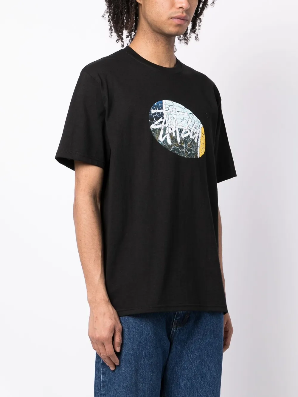 Stussy Logo-print Cotton T-shirt In Black | ModeSens