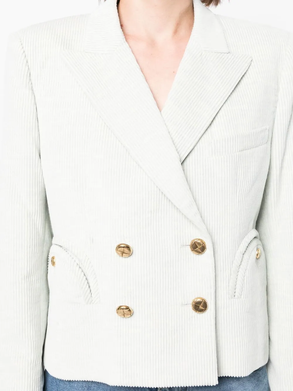 Blazé Milano ‘dreamer' Double Breasted Peak Lapel Corduroy Spencer ...