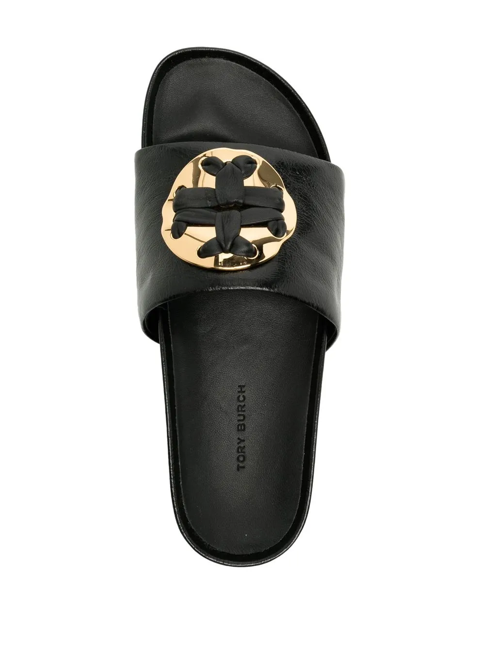 Tory Burch Woven Platform Leather Slides In Black | ModeSens
