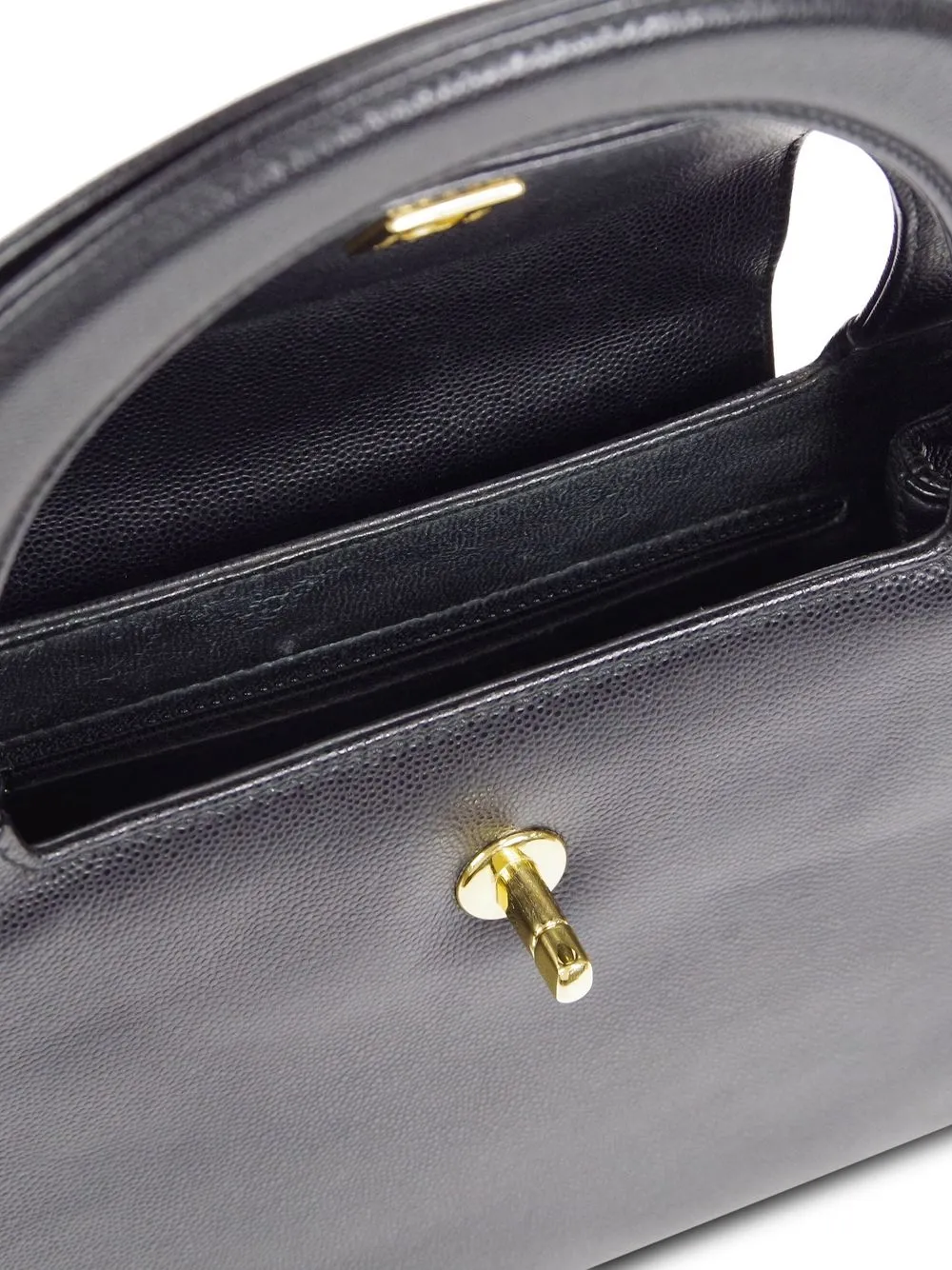 Pre-owned Chanel 1998 Cc Turn-lock Tote Bag In Black | ModeSens