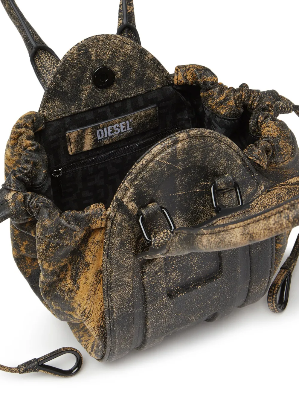 Diesel 1dr-fold Leather Bucket Bag In Braun | ModeSens