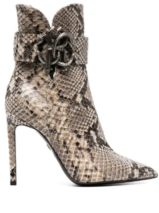 Roberto Cavalli python-print Ankle Boots | Neutrals | FARFETCH UK