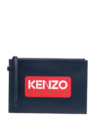 Kenzo logo-print Clutch Bag | Blue | FARFETCH PH