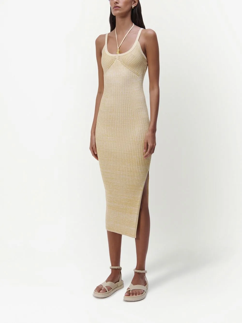 Simkhai Hermione Ribbed-knit Midi Dress In Brown | ModeSens Simkhai Hermione Ribbed-knit Midi Dress In Brown | ModeSens