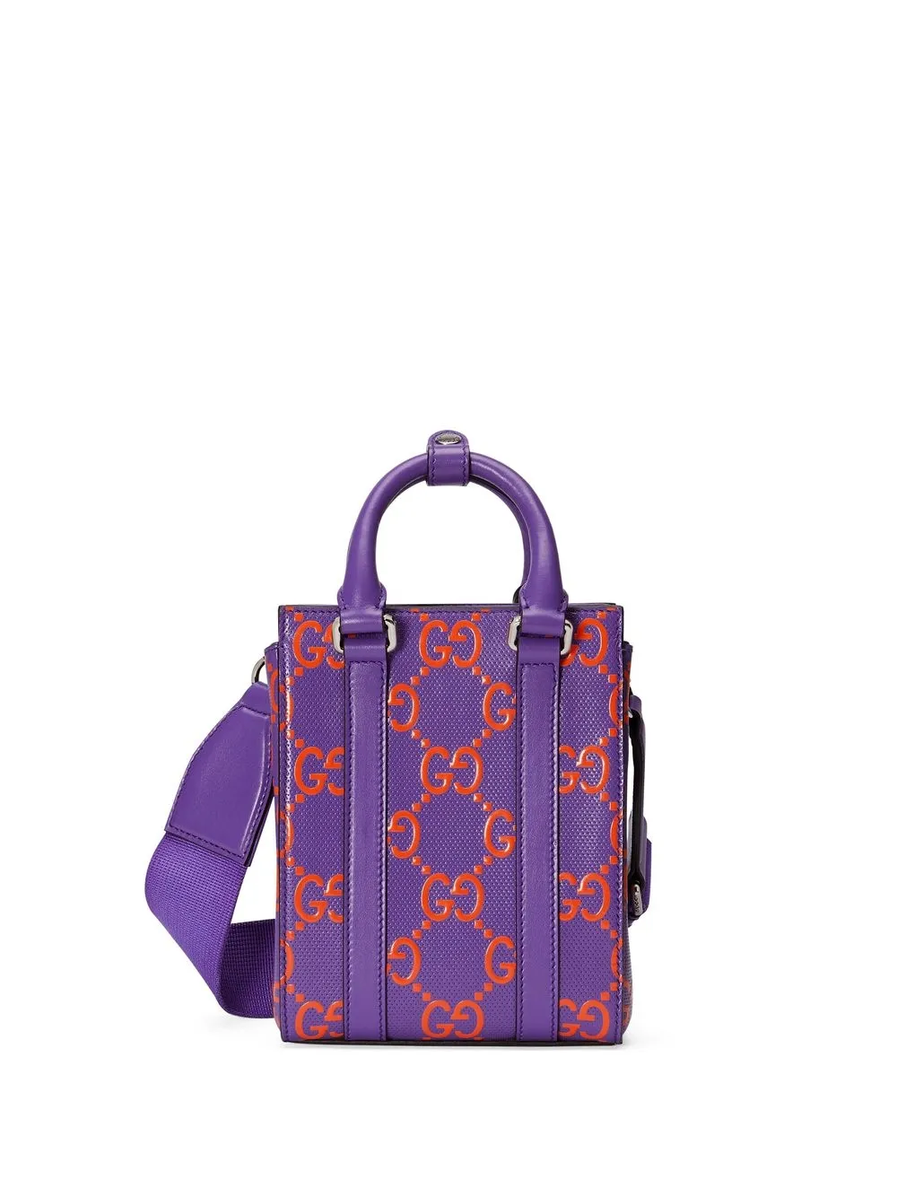 Gucci Gg Logo Embossed Mini Tote Bag In Purple Modesens