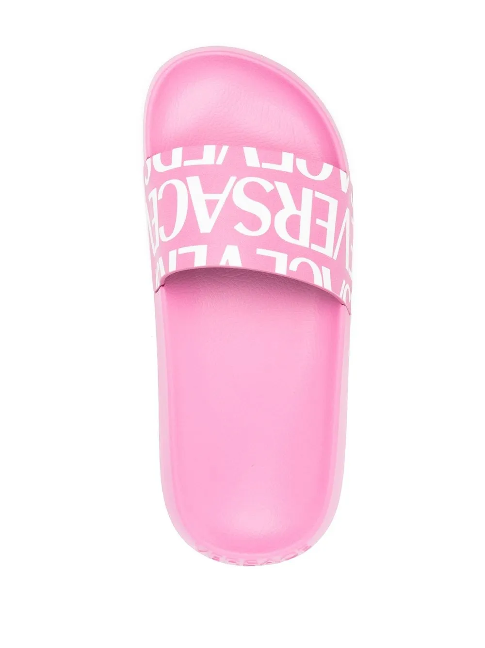 Versace Logo-print Slides In Pink | ModeSens