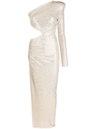 Alexandre Vauthier Embellished Asymmetric Gown | Neutrals | FARFETCH