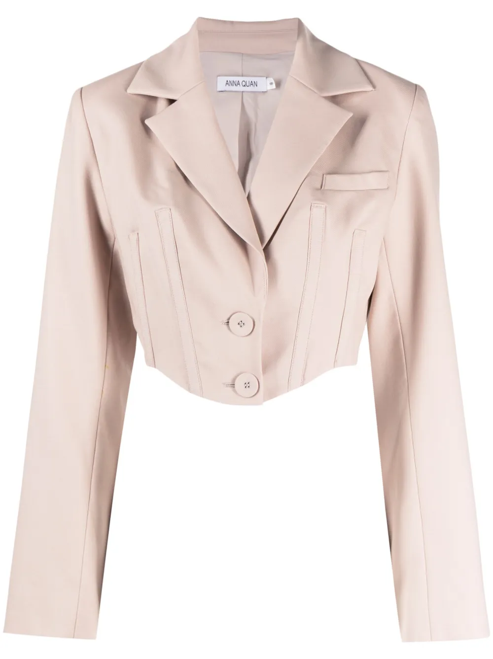 Anna Quan Notched-lapels Corset-style Jacket In Brown | ModeSens