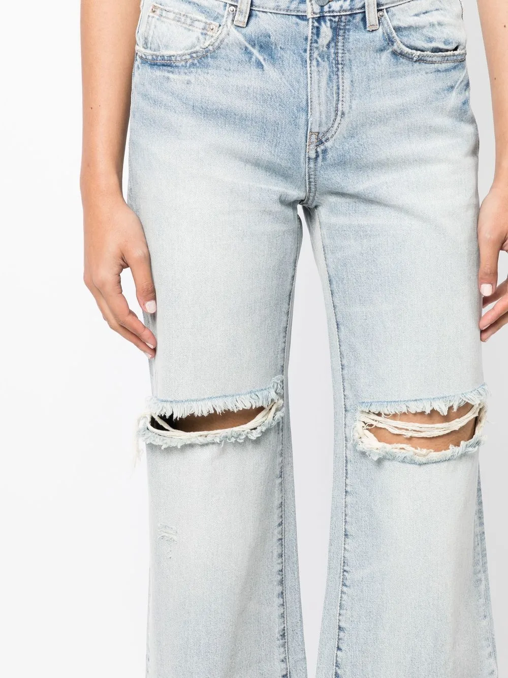 JNBY Ripped Flared Denim Jeans - Farfetch