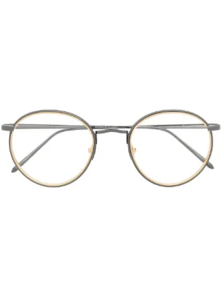Linda Farrow Comer round-frame Glasses | Silver | FARFETCH