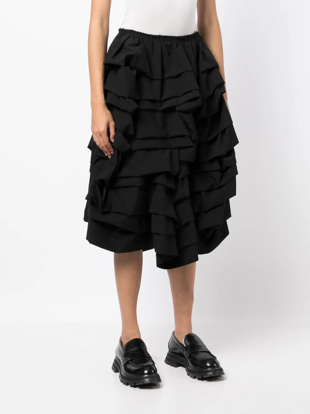 Comme Des Garçons Comme Des Garçons 드레이프 러플 스커트 - Farfetch