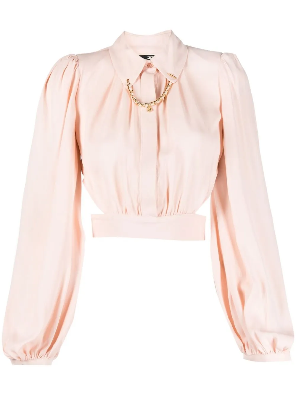 Elisabetta Franchi Chain-link Detail Cropped Blouse In Rosa | ModeSens