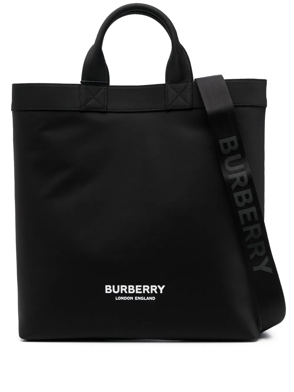 Burberry Logo-lettering Tote Bag In Black | ModeSens