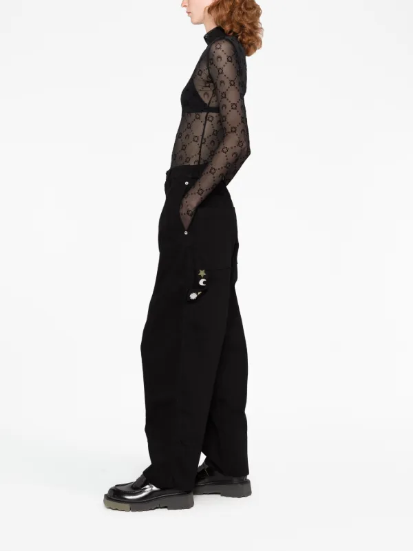 Charles Jeffrey Loverboy Embellished wide-leg Jeans | Black Charles Jeffrey Loverboy Embellished wide-leg Jeans | Black