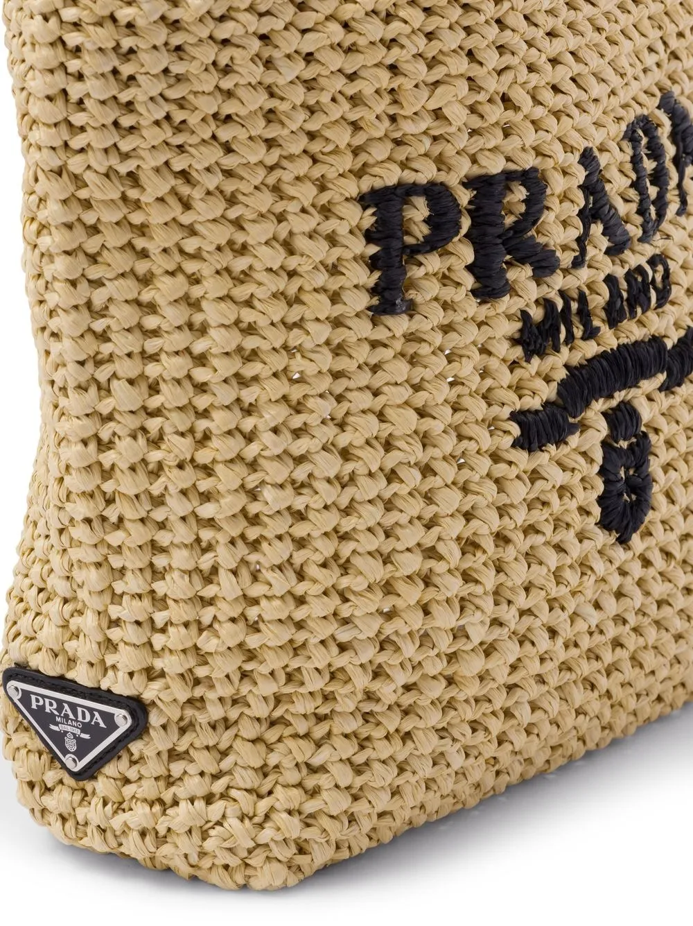 Prada Sac Cabas En Raphia à Logo Brodé - Farfetch