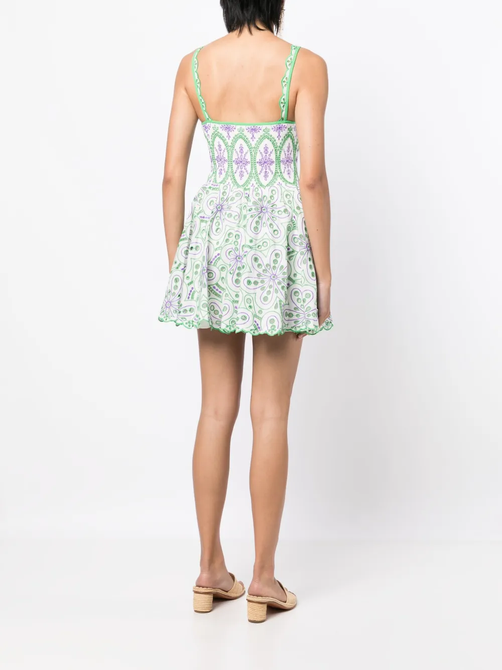 Charo Ruiz Nina Pleated Broderie Anglaise Cotton Mini Dress In Lilac ...