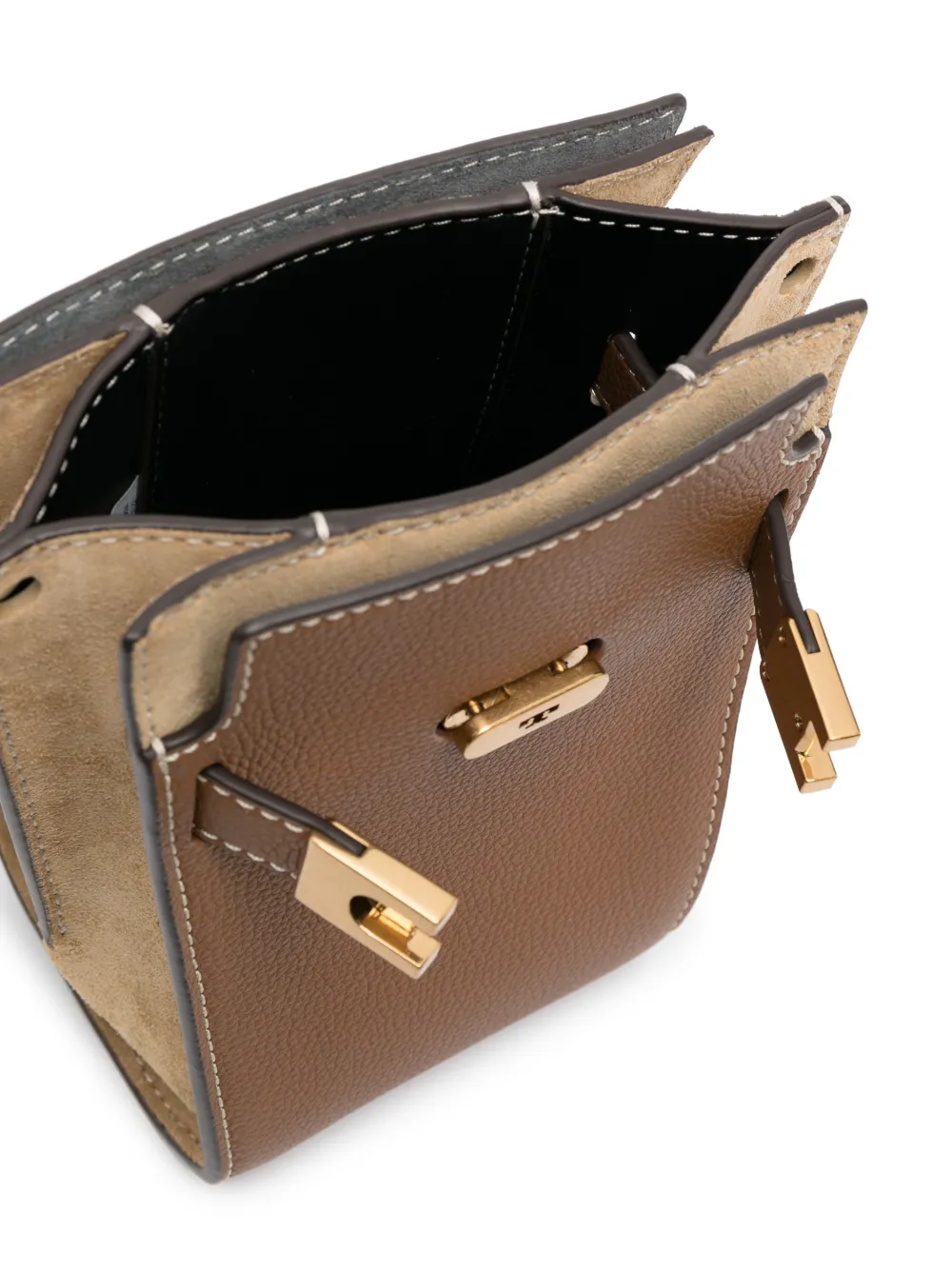 Tory Burch Lee Radziwill Pebbled-leather Bucket Bag In Brown | ModeSens