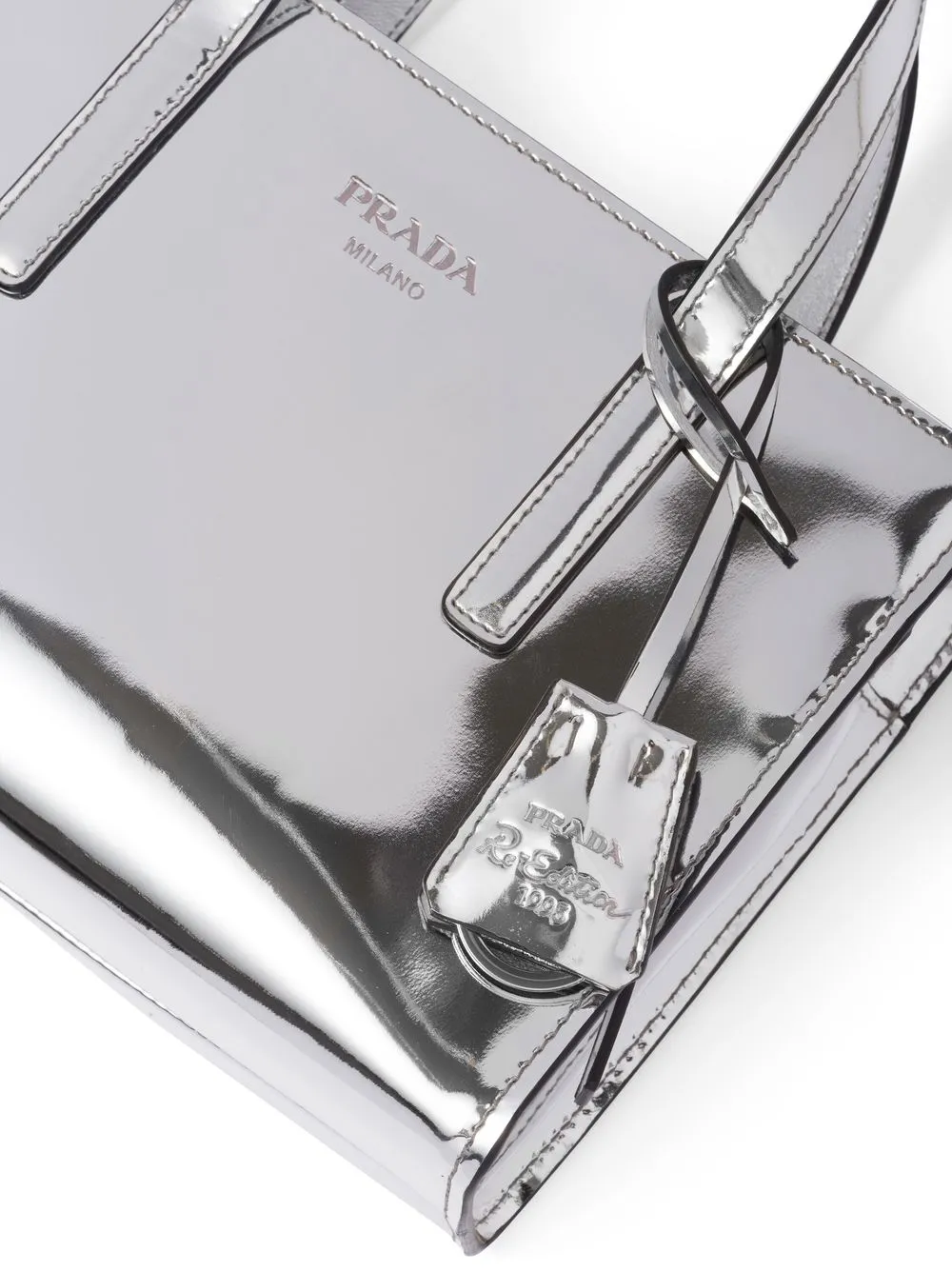 Prada Re-Edition 1995 Metallic Tote Bag | Silver | FARFETCH