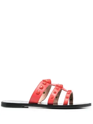 Moschino 'Teddy Bear' Leather Slides | Red | FARFETCH