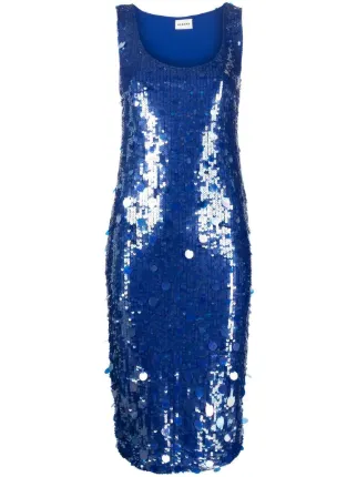 P.A.R.O.S.H. Sequinned Midi Dress | Blue | FARFETCH