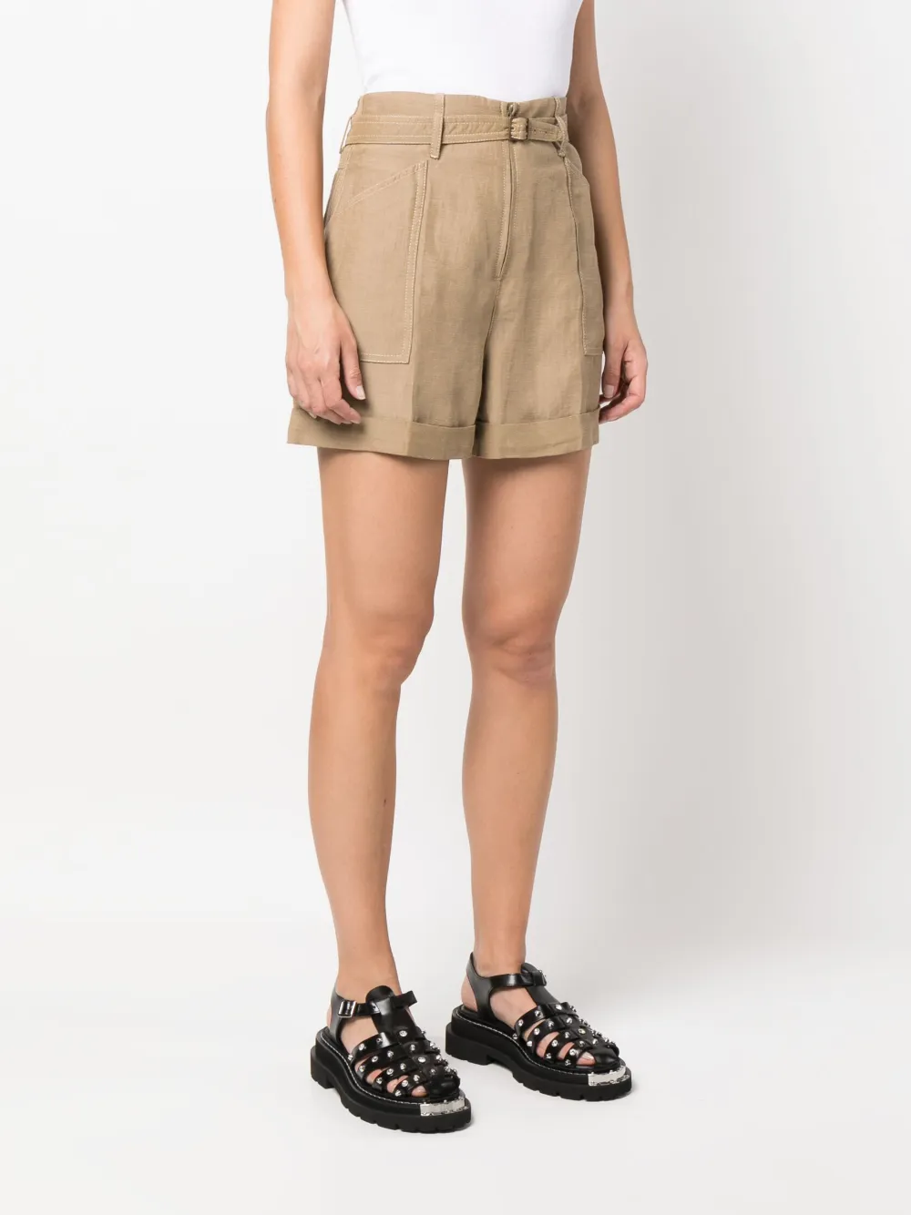 Sandro High Waisted Shorts Farfetch